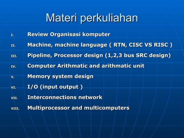 Modul ARSITEKTUR KOMPUTER Program Studi Ilmu Komputer | PPT