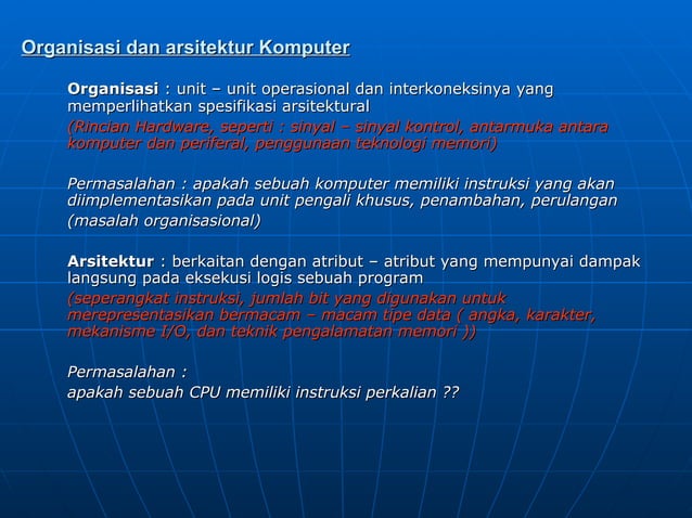 Modul ARSITEKTUR KOMPUTER Program Studi Ilmu Komputer | PPT