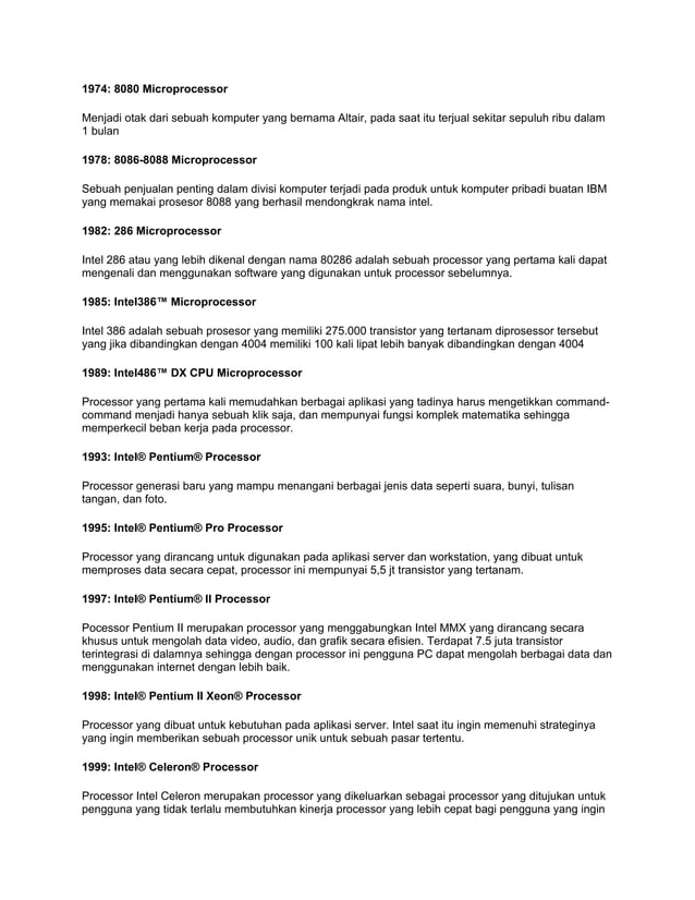 Arsitektur mikroprosesor | DOC