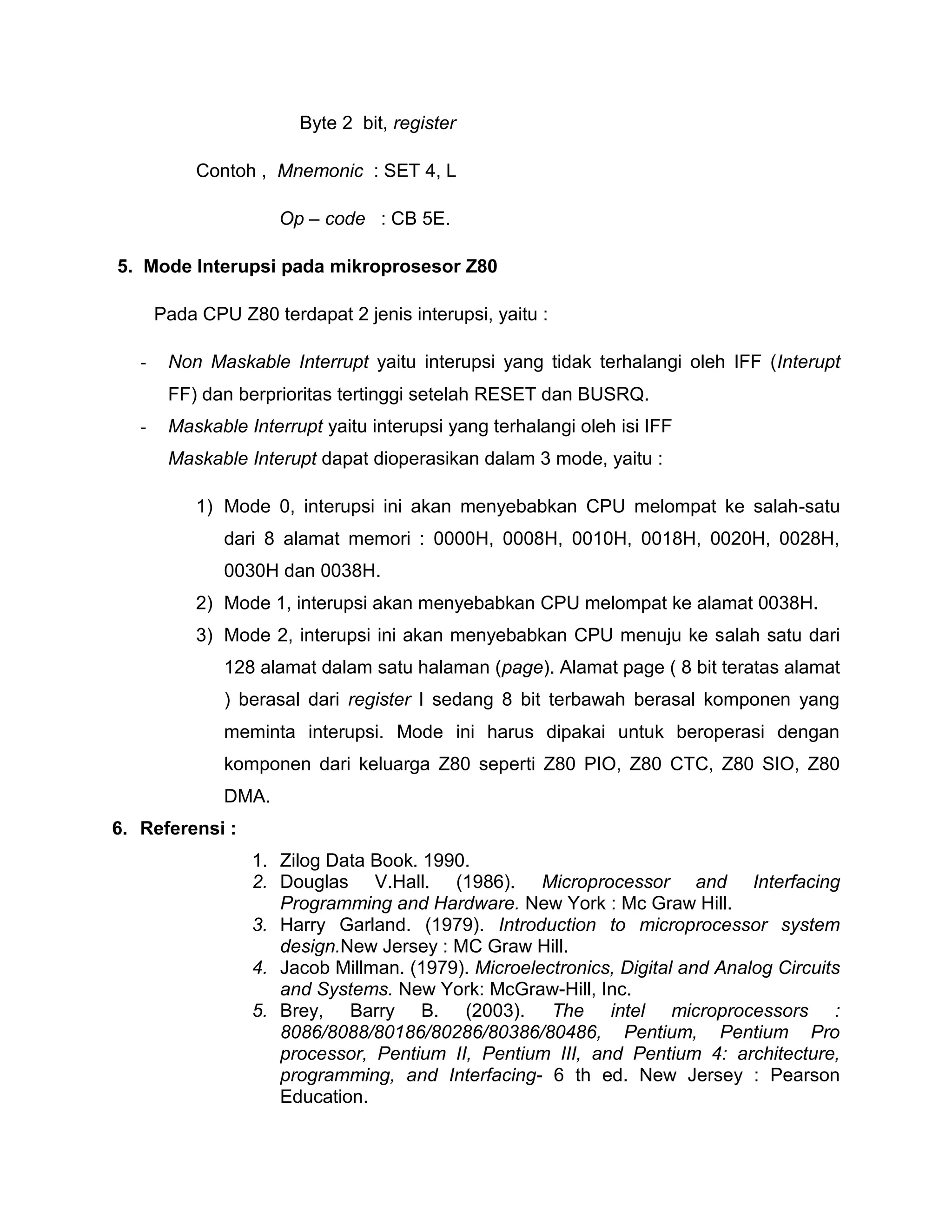 Arsitektur mikro z80 | PDF
