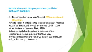 Arsitektur perilaku_peta mental (behavior mapping) | PDF