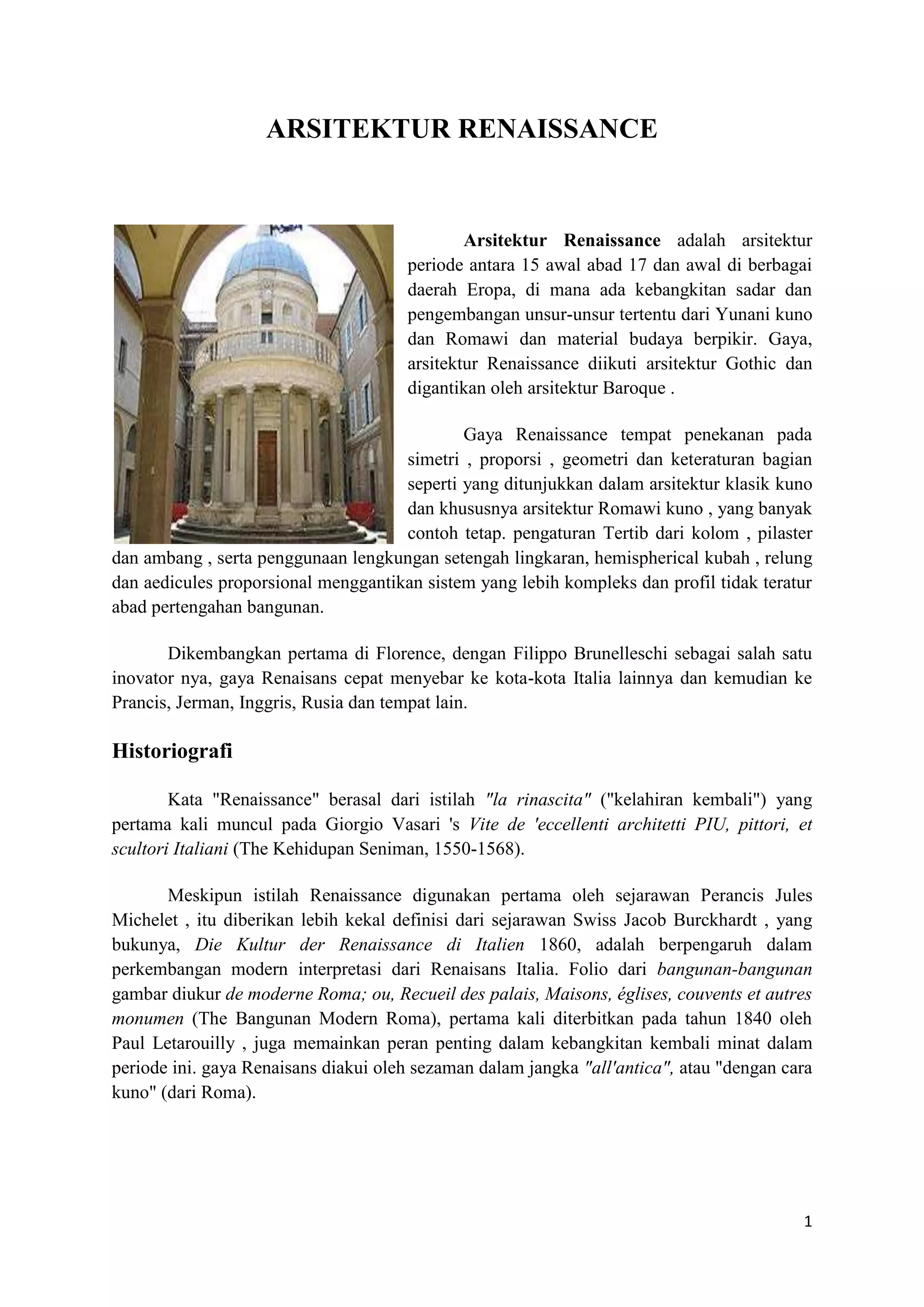 Arsitektur renaissance | DOCX