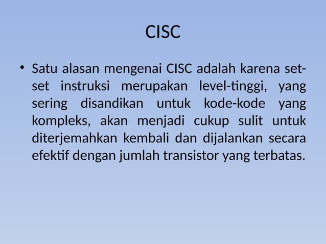 ARSITEKTUR RISC DAN CISC_arstektur dan organisasi | PPT