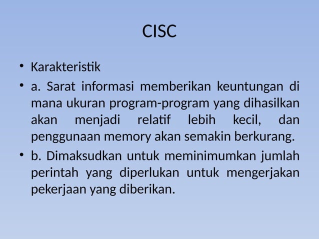 ARSITEKTUR RISC DAN CISC_arstektur dan organisasi | PPT