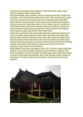 Arsitektur rumah melayu kayong | DOCX