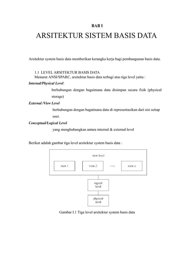 Arsitektur sistem basis data | DOCX