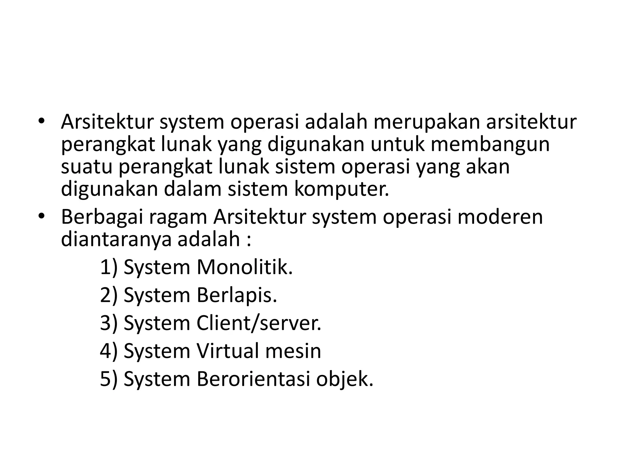 Arsitektur sistem operasi | PPTX