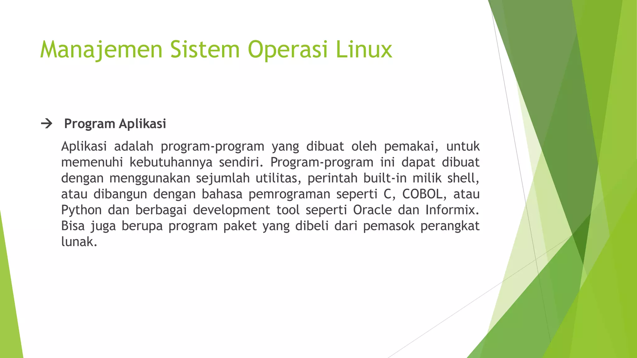Arsitektur sistem operasi linux. | PPTX