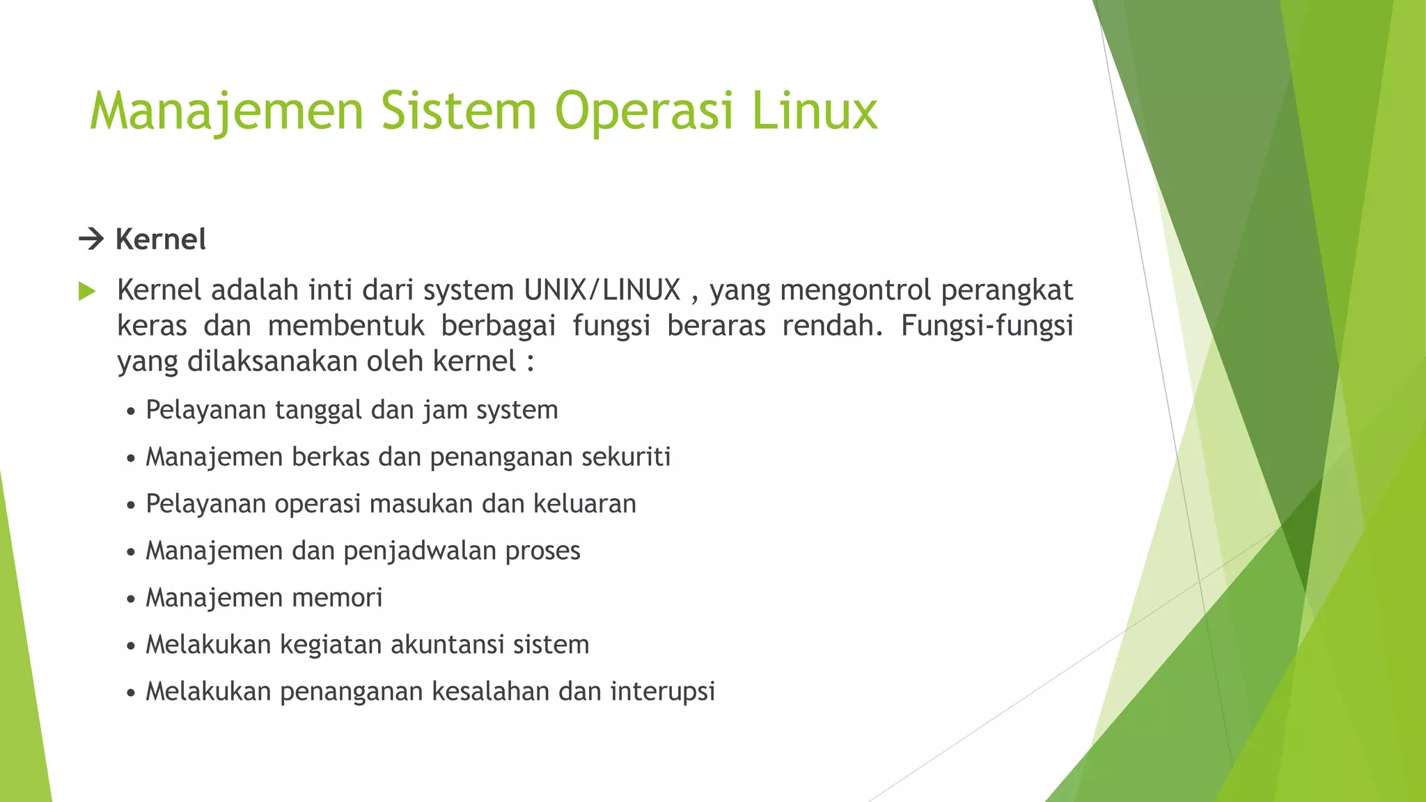 Arsitektur sistem operasi linux. | PPTX