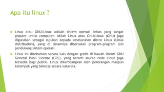 Arsitektur sistem operasi linux. | PPTX