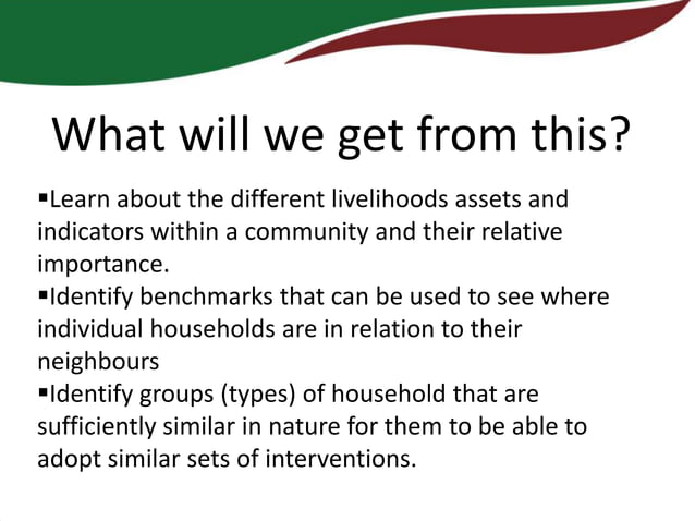 An introduction to the sustainable livelihoods framework | PPTX