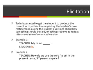 Corrective feedback in communicative practice. | PPTX