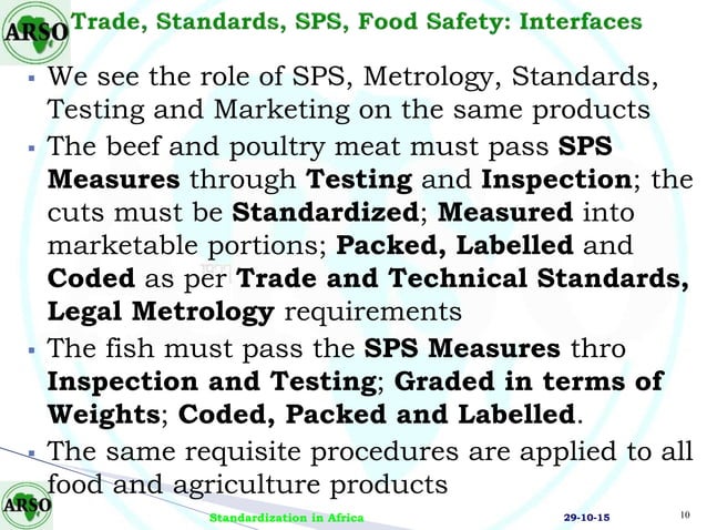 ARSO and Africa's standardization - interfacing technical standards ...