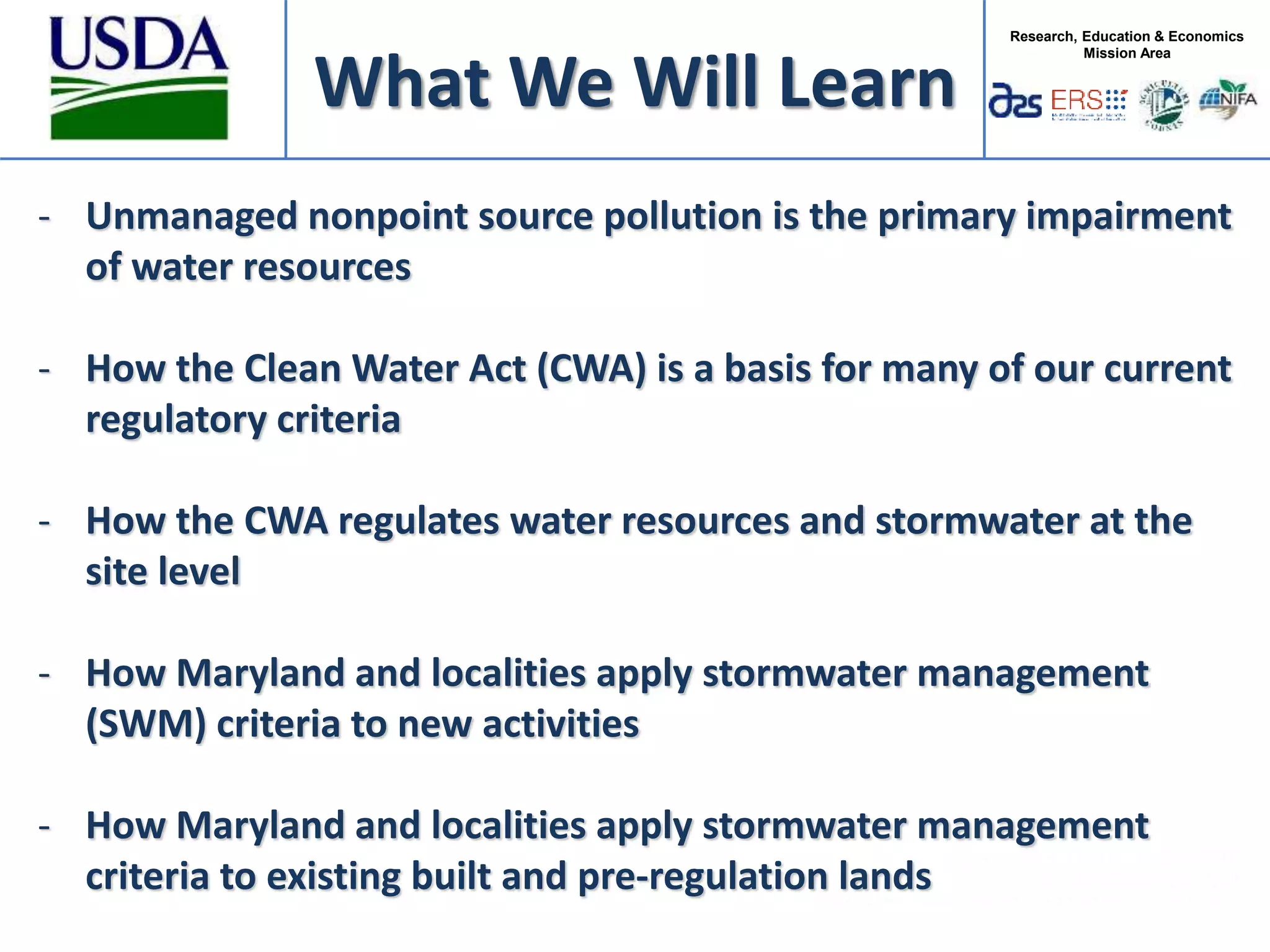 Regulatory Overview of Stormwater Management | PPT