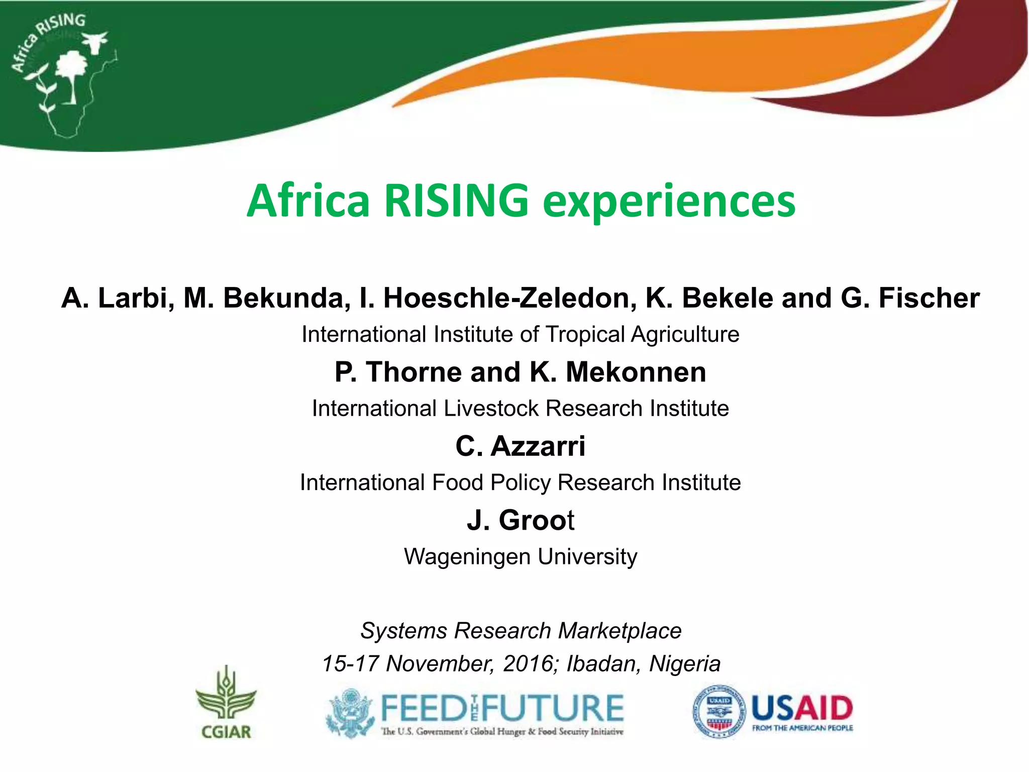 Africa RISING experiences | PPT