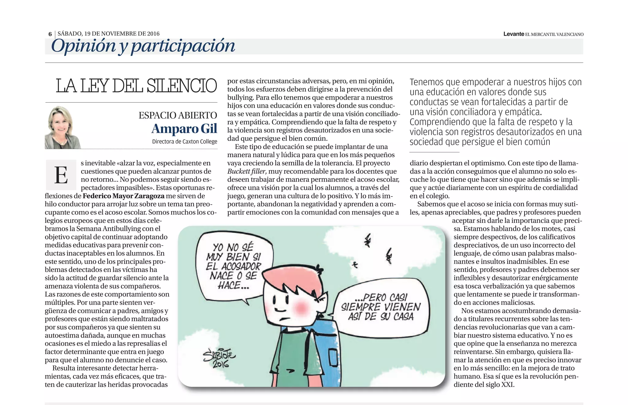 "La Ley del silencio" Artículo de opinión de Amparo Gil | PDF