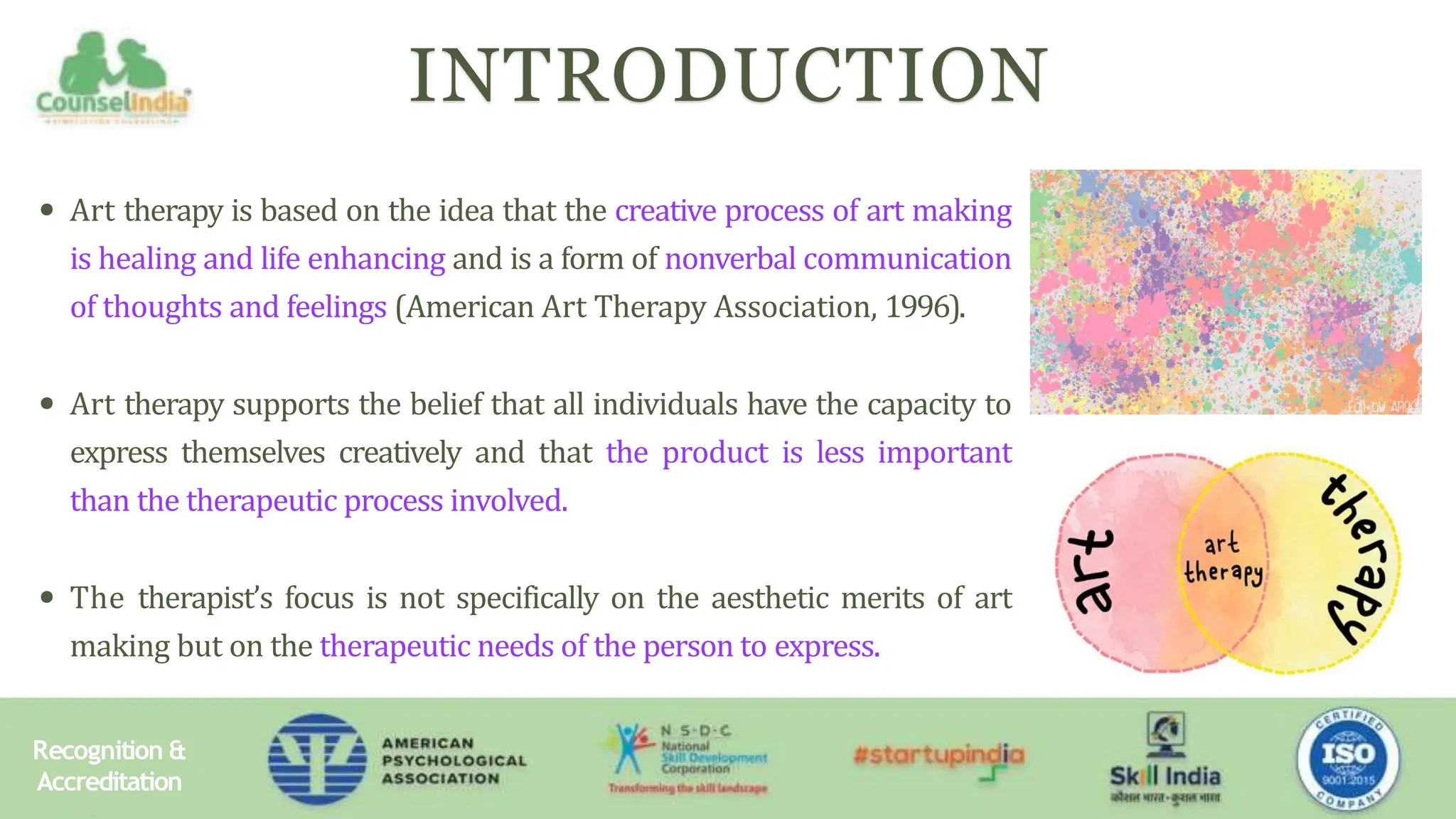 art therapy and presentation based on art | PPTX
