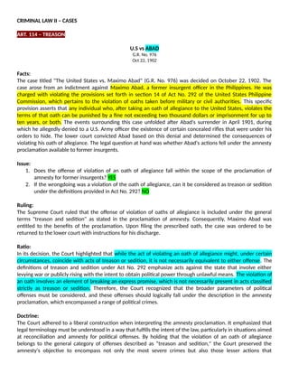 ART. 114 - TREASON (CASES)CRIM LAW .docx