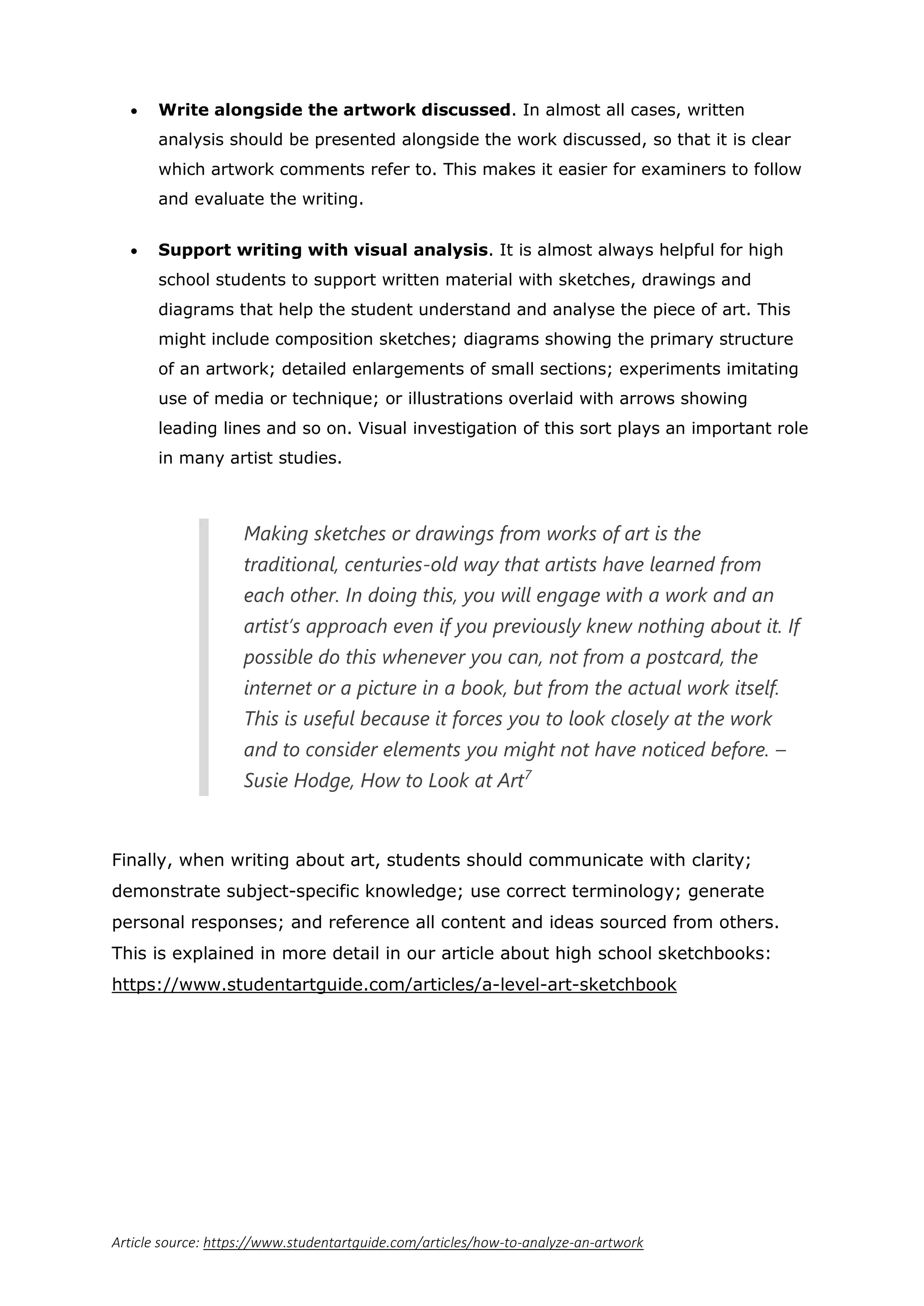 Art Analysis Worksheet Pdf