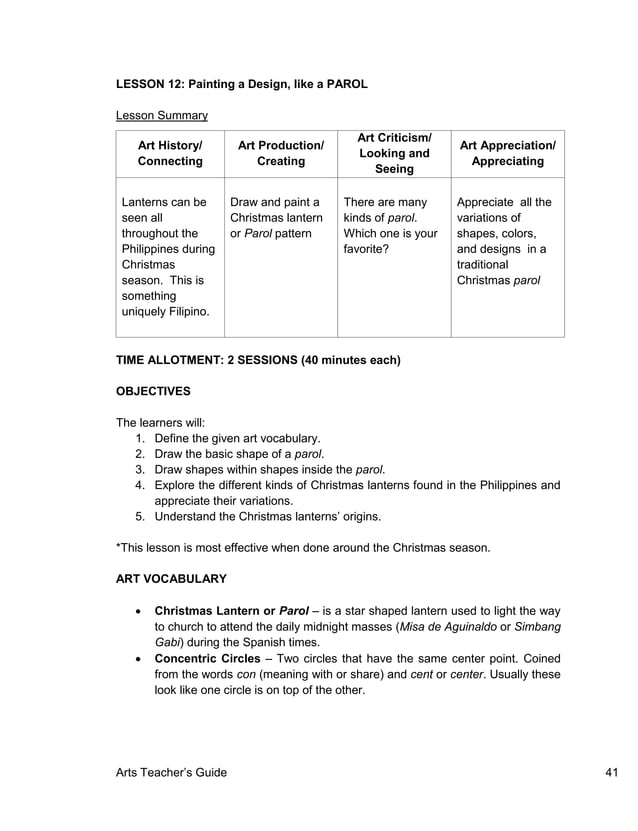 Art gr-1-teachers-guide-q12 | PDF