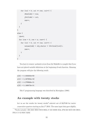 A few solvers for portfolio selection | PDF