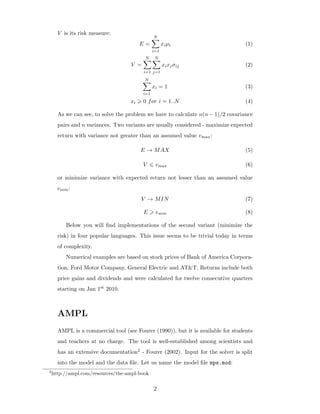 A few solvers for portfolio selection | PDF