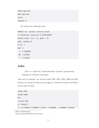 A few solvers for portfolio selection | PDF