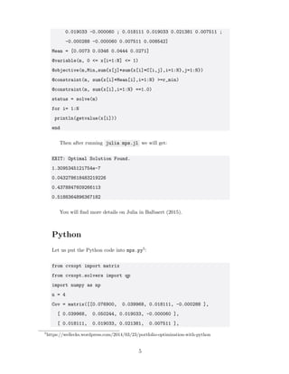 A few solvers for portfolio selection | PDF
