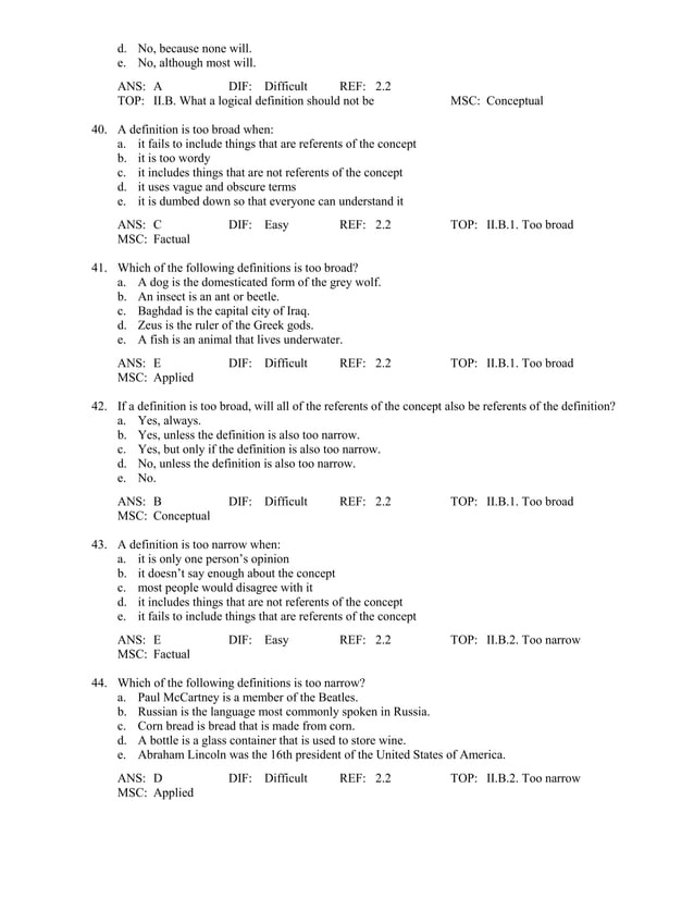Art of Reasoning 4th Edition Kelley Test Bank