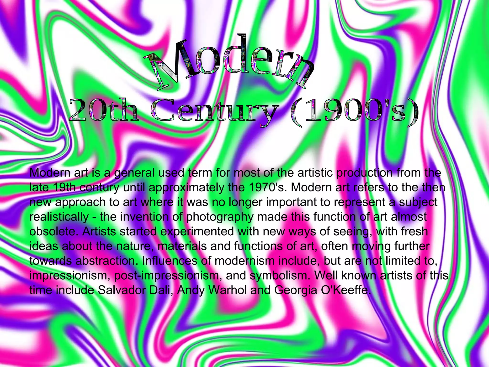 Art Timeline: Prehistoric to Contemporary | PPT