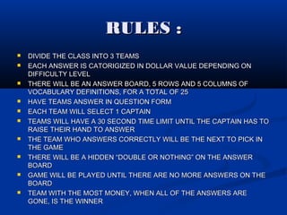 Art Vocabulary Game | PPT | Board Games and Puzzles | Games and Puzzles