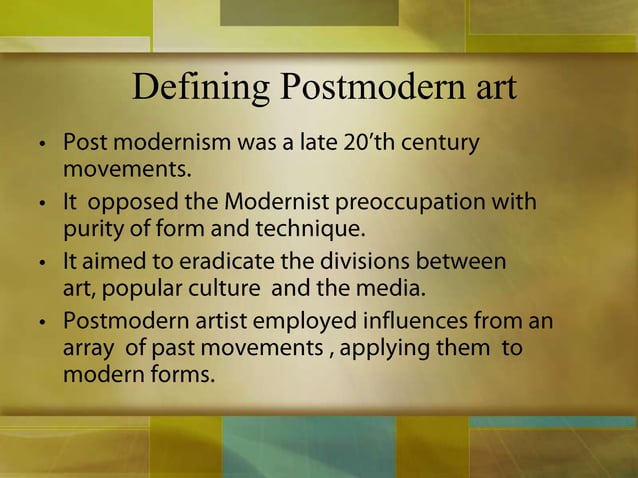 Postmodernism and Deconstructivism | PPTX | Modern Art | Fine Art