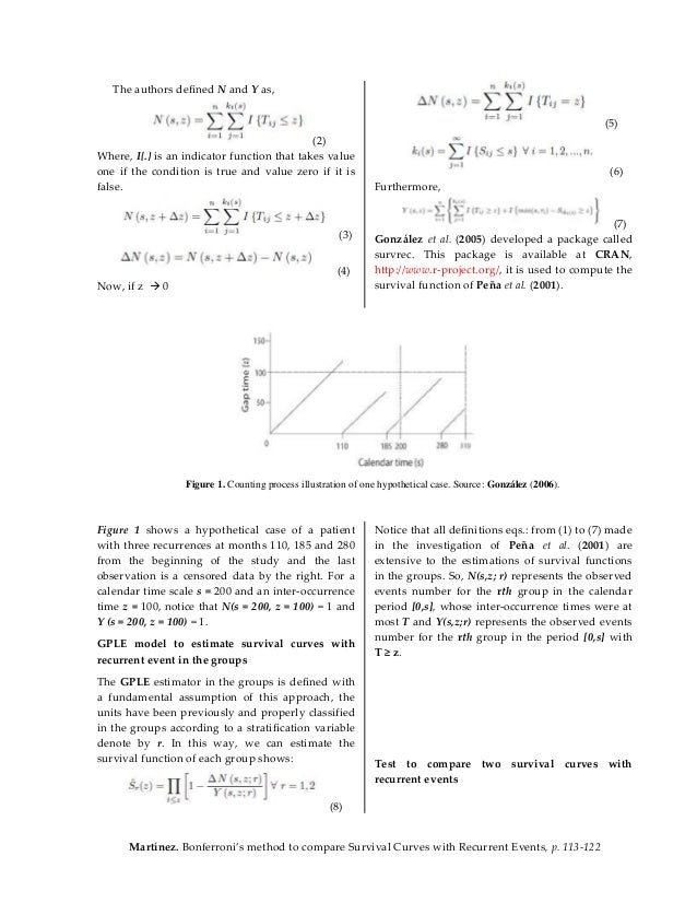 Bonferroni’s method to compare Survival Curves with Recurrent Events
