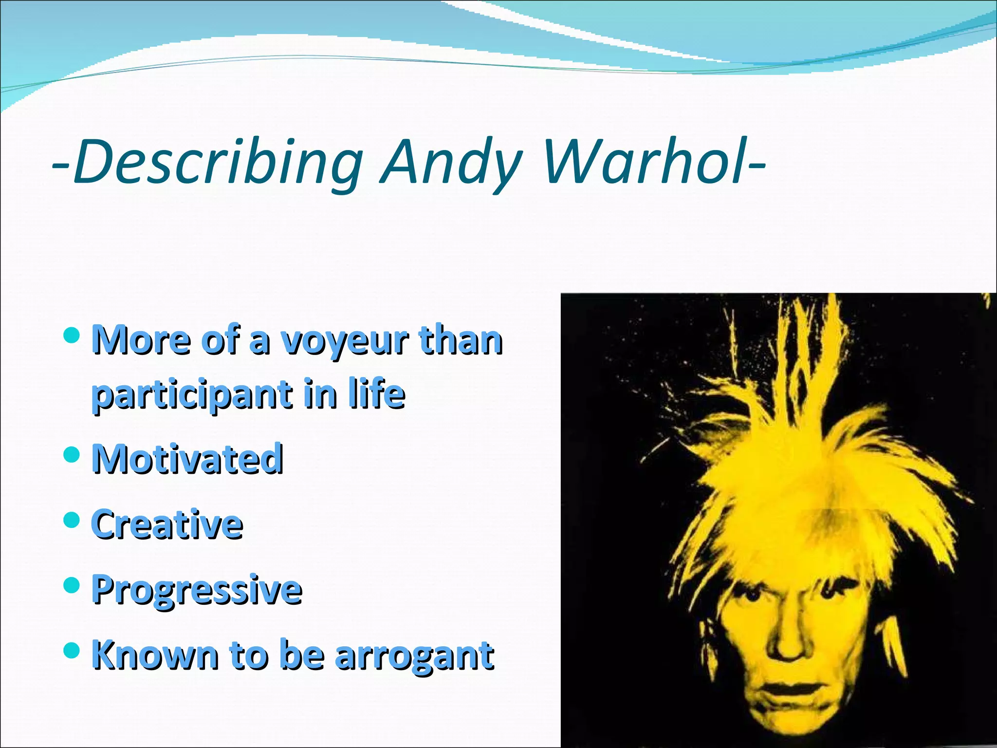 Art 110 Andy Warhol | PPT
