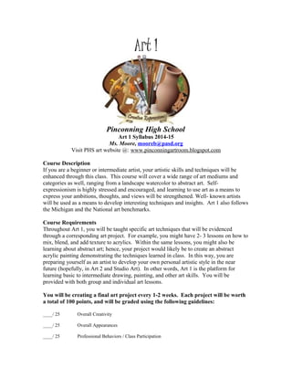 Art1 2014 syllabus | PDF