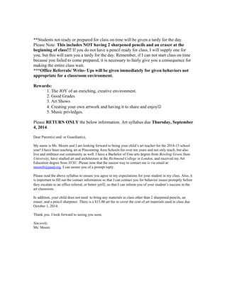 Art1 2014 syllabus | PDF