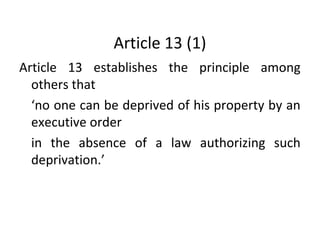 Art 13 rights to property | PPT