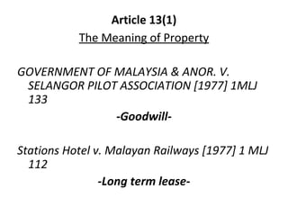 Art 13 rights to property | PPT