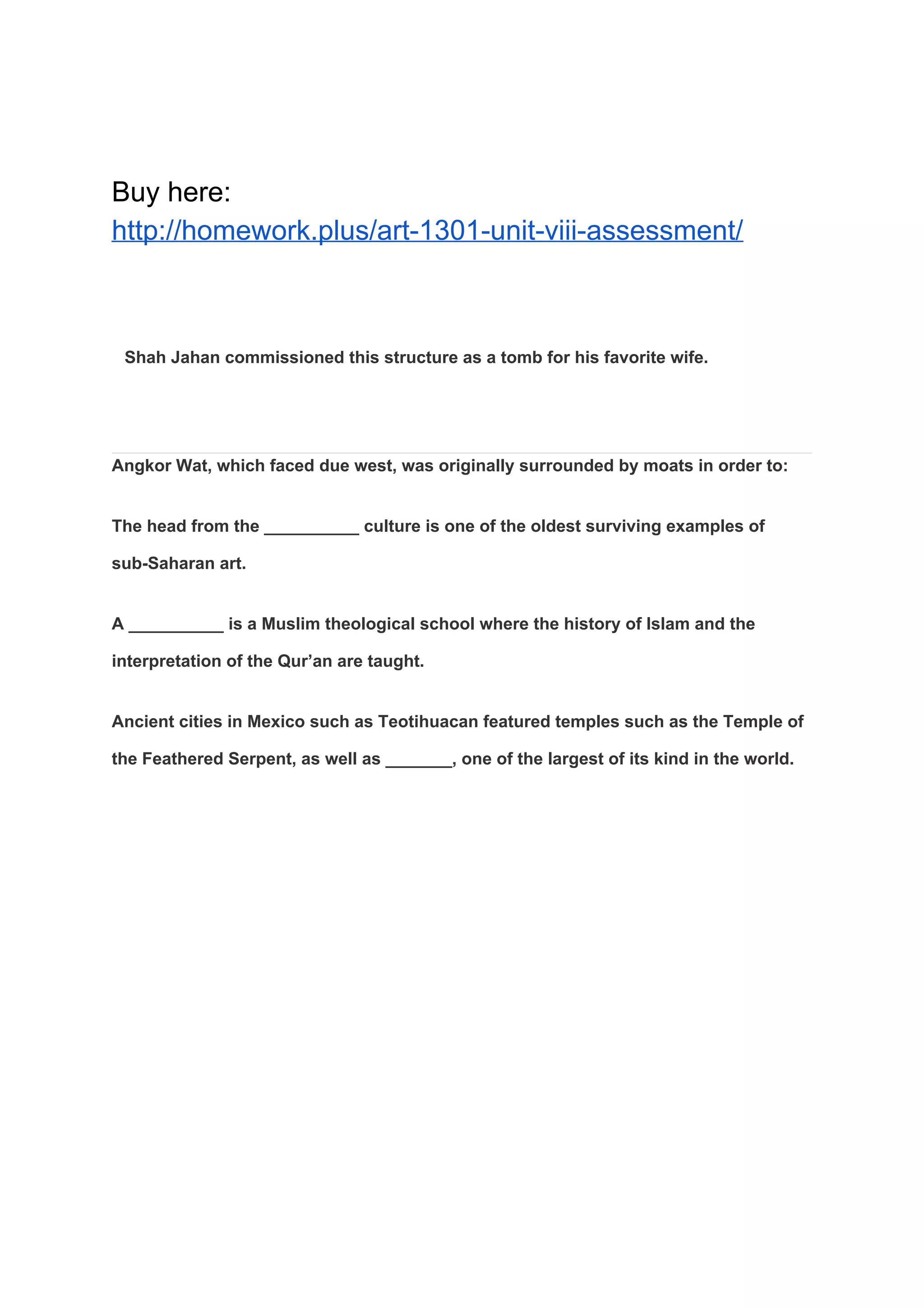 ART 1301 Unit VIII Assessment | PDF