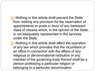 Article 16 of the constitution of india | PPTX