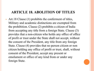 Article 17 & 18 under Constitution of India | PPTX