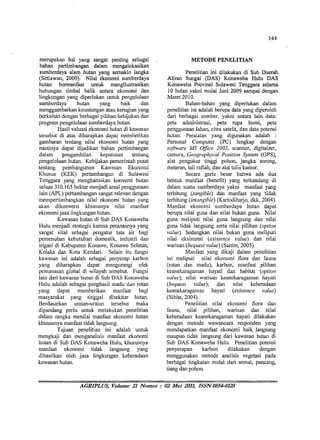 VALUASI EKONOMI BUTAN DI SUB DAS KONAWEHA HULU PROVINSI SULAWESI TENGGARA | PDF