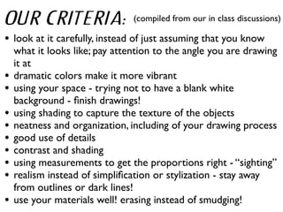 Art 2 drawing criteria 2013 web | PPT