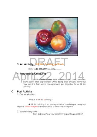 Grade 3 Arts Teachers Guide | PDF