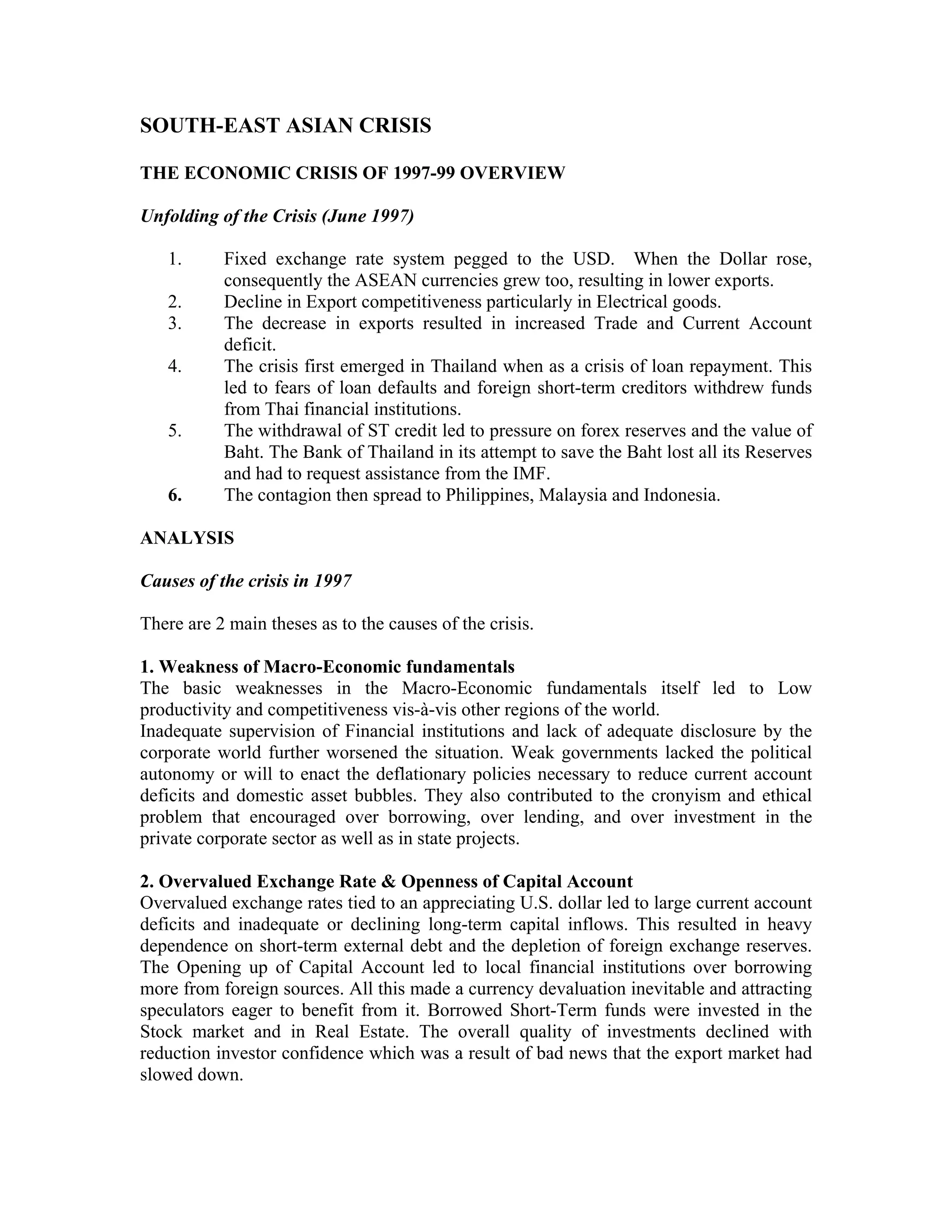 south east asian currency crisis | PDF