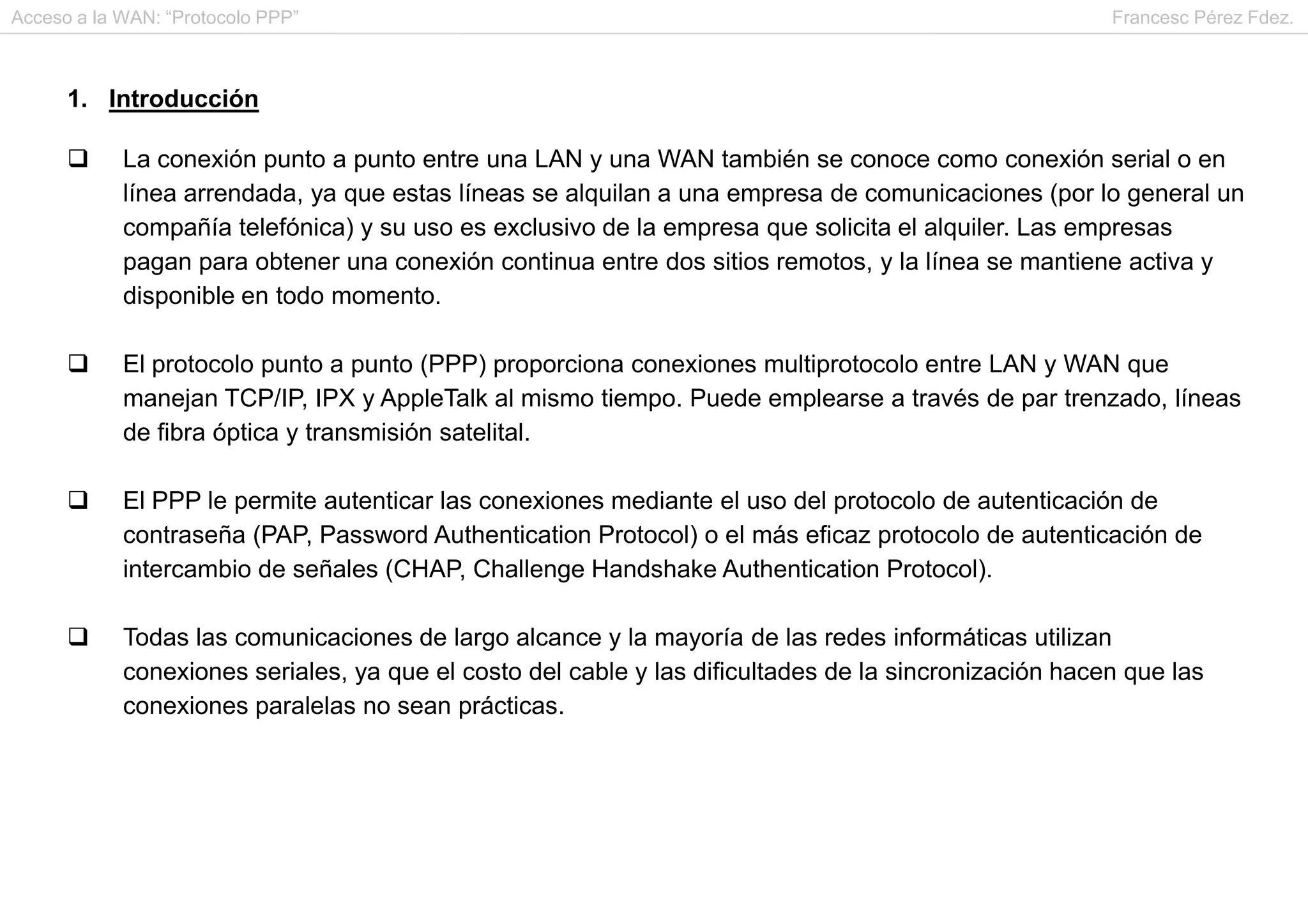 Acceso a la WAN: 2. Protocolo PPP | PPTX