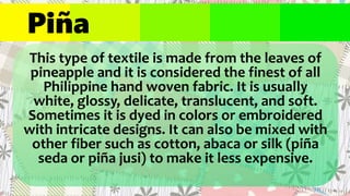 Art 7 q1 - l1 - attire, fabric, tapestries | PPTX