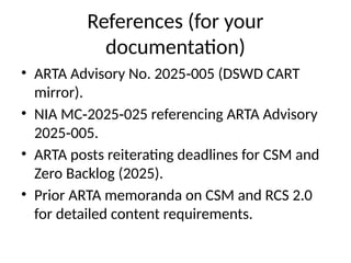 ARTA_Advisory_2025_005_Compliances in the Government Agencies in the ...