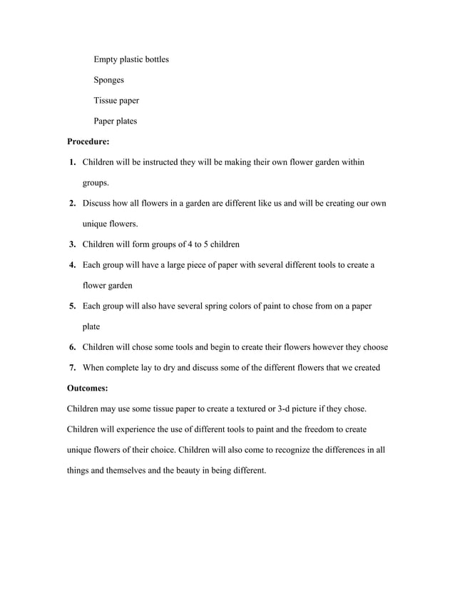 ECD 4Art activity lesson plan | PDF