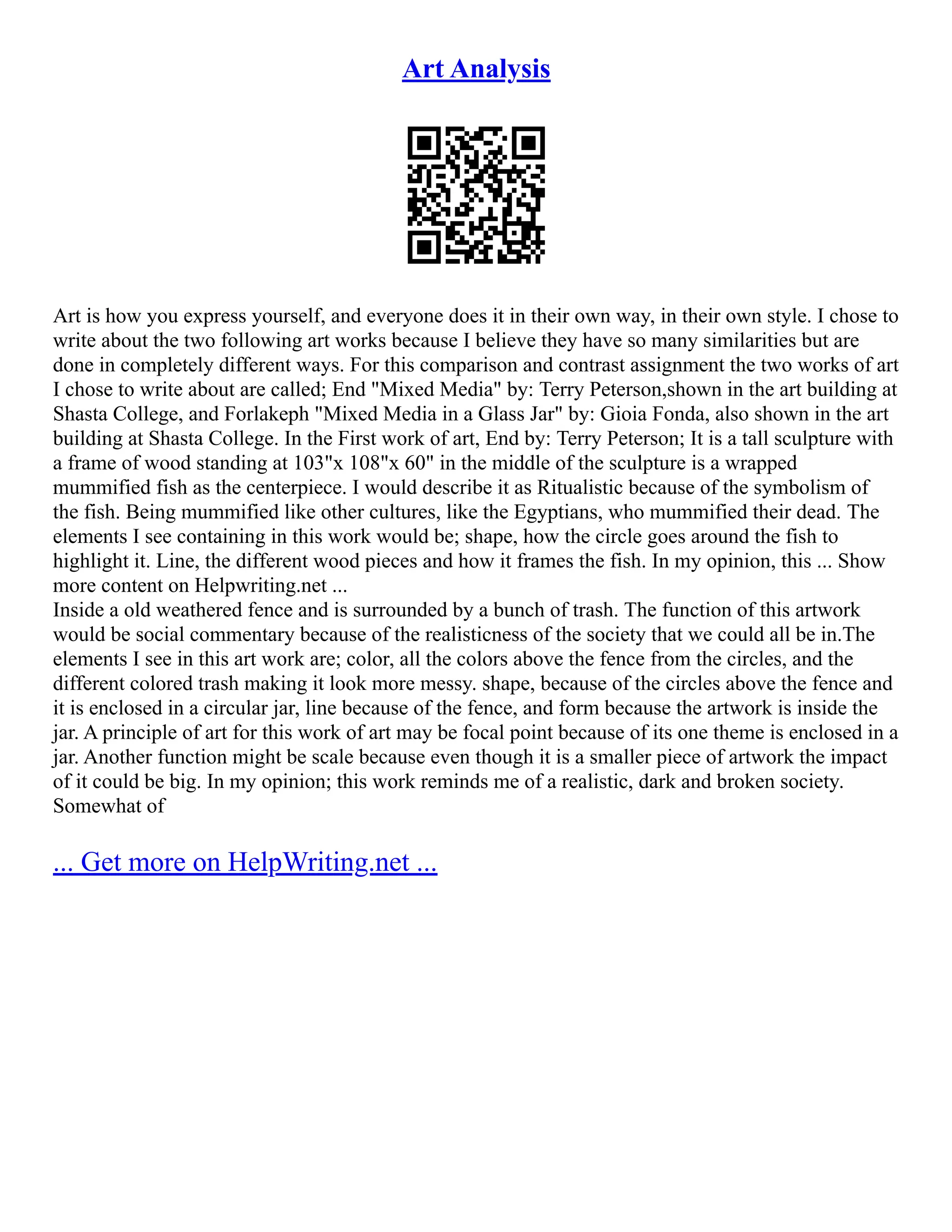 Art Analysis | PDF